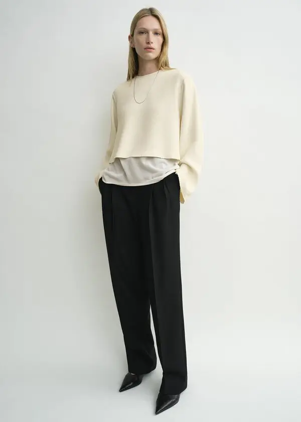 TOTEME Cropped Sablé Blouse