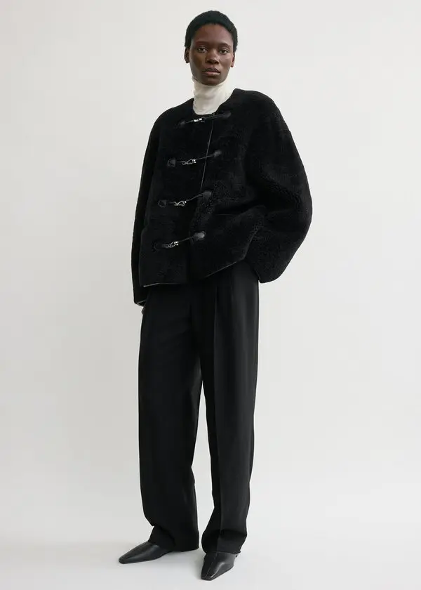TOTEME Teddy Shearling Clasp Jacket