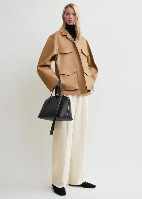 TOTEME Army Leather Jacket - Camel