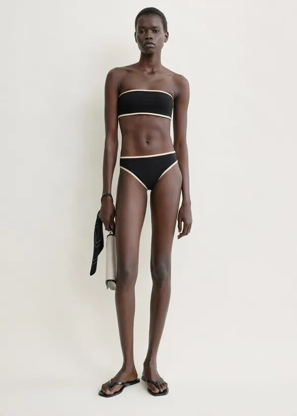 TOTEME Stripe Edge Strapless Bikini Top