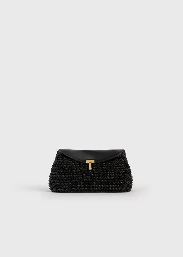 TOTEME Mini T-lock Woven-leather Clutch