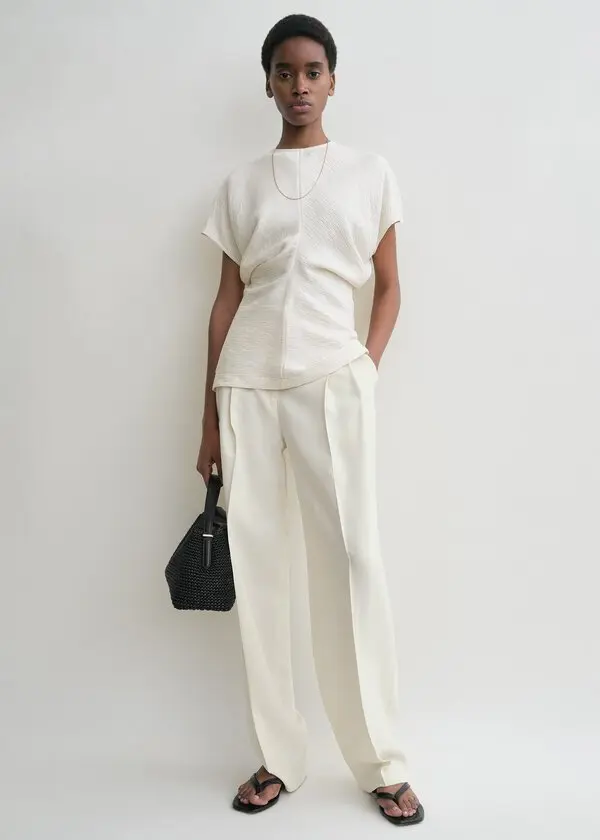 TOTEME Slouch Waist Crinkled Top