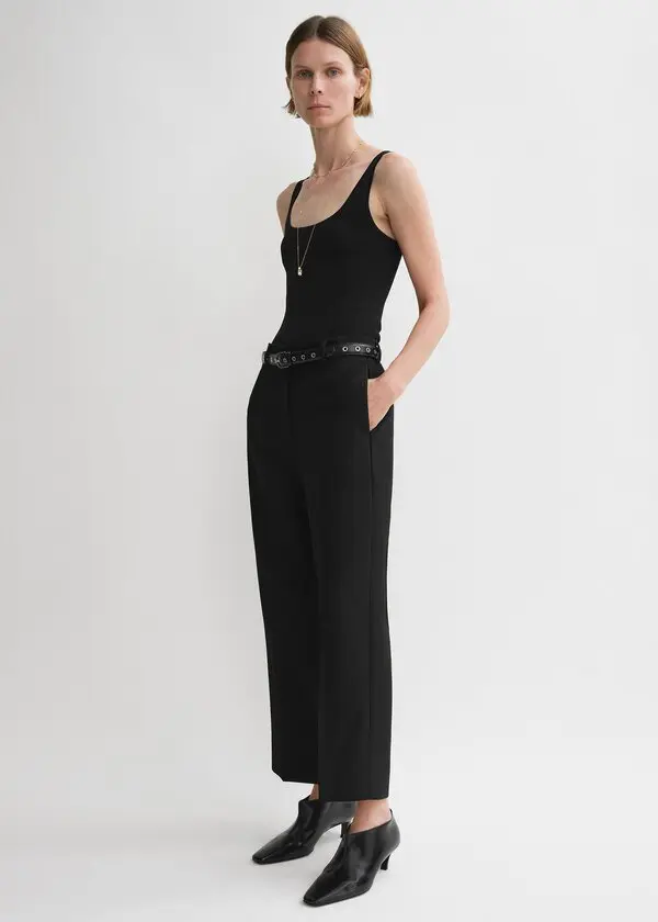 TOTEME Compact Knit Tank - Black