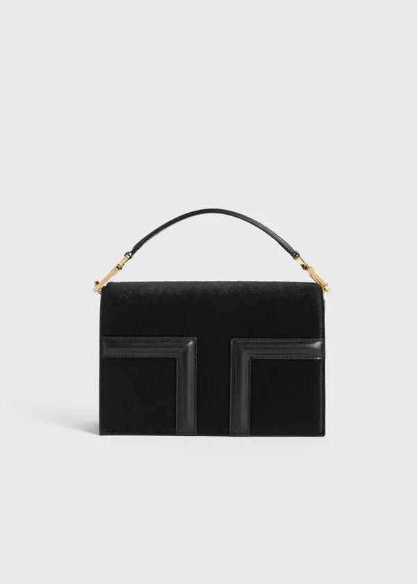 TOTEME Mini T-flap Pony Hair Bag - Black