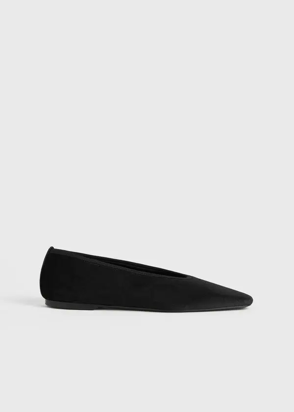TOTEME Minimalist Velvet Ballerinas