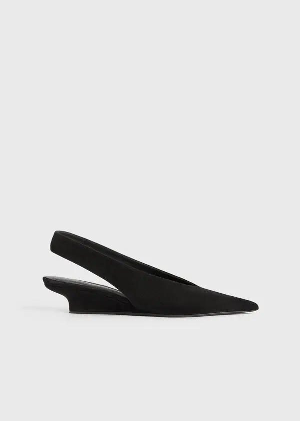 TOTEME Wedge-heel Suede Slingbacks