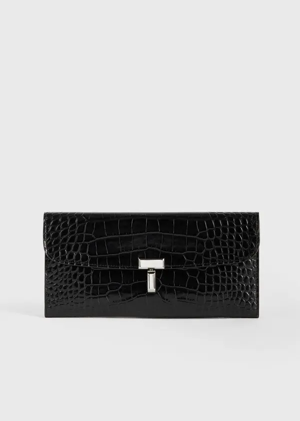 TOTEME T-lock Croco-embossed Wallet