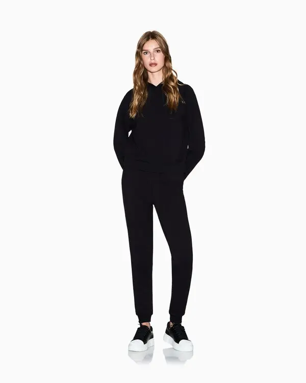 Armani Exchange Ribbed Cuff Joggers In Stretch Scuba