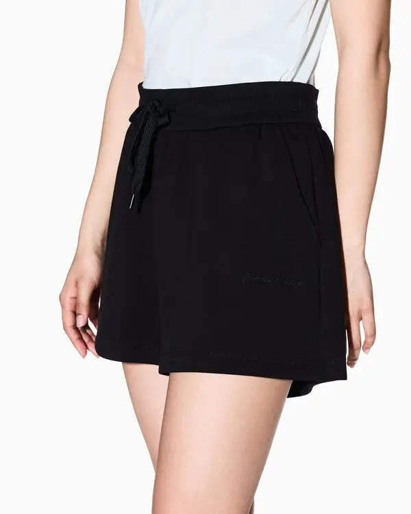 Armani Exchange Scuba Fabric Shorts With Lettering Logo