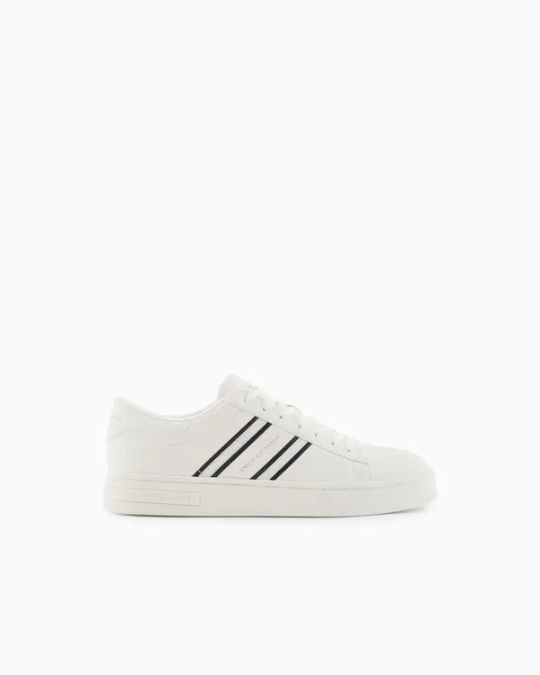 Armani Exchange Sneakers With Webbing And Rubber Sole - Two-tone