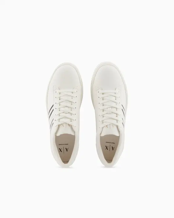 Armani Exchange Sneakers With Webbing And Rubber Sole - Two-tone