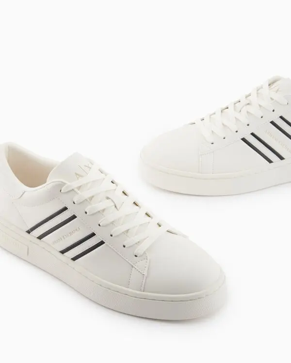 Armani Exchange Sneakers With Webbing And Rubber Sole - Two-tone