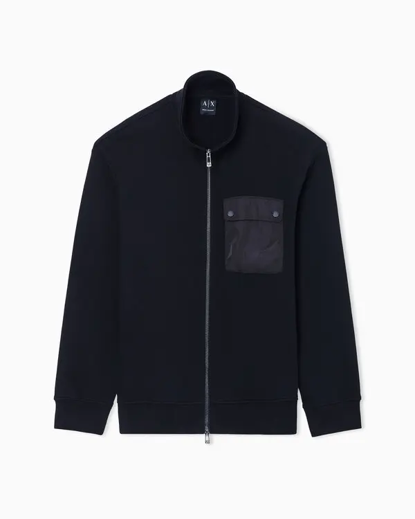Armani Exchange Full-zip Sweatshirt With Chest Pocket