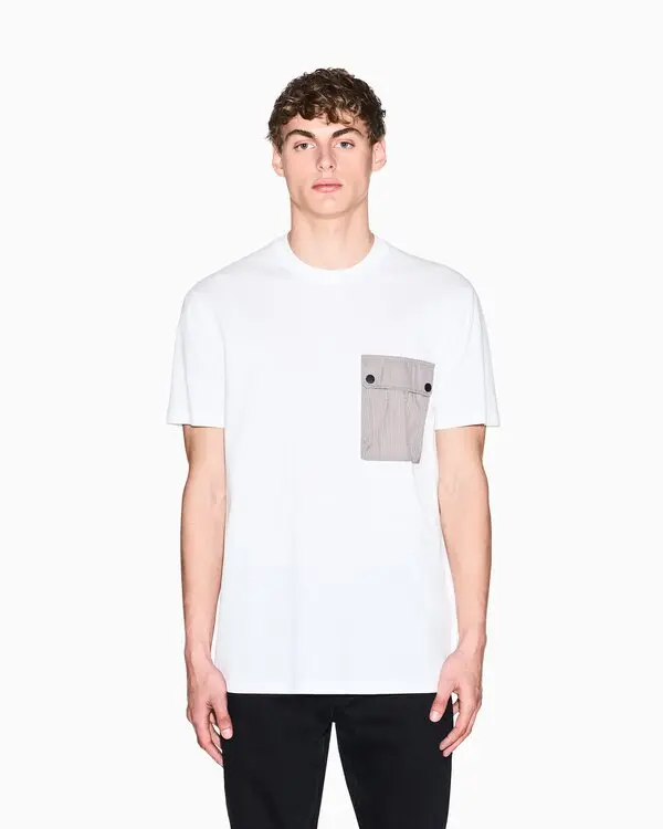 Armani Exchange Regular Fit T-shirt With Patch Pocket - White