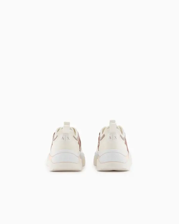 Armani Exchange Mesh And Microsuede Sneakers