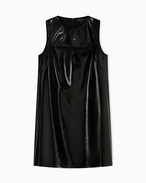Armani Exchange Wet Look Vinyl Minidress