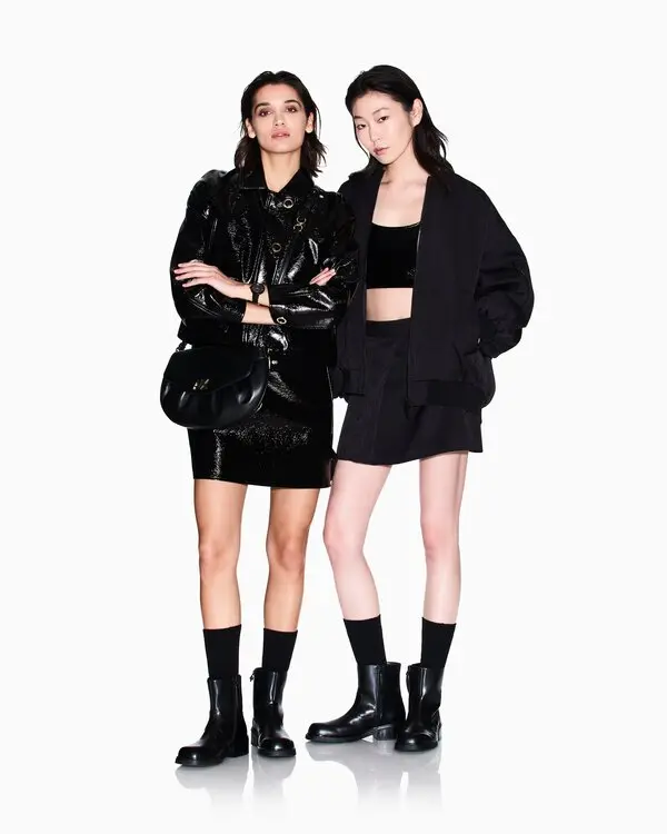 Armani Exchange Wet Look Vinyl Minidress