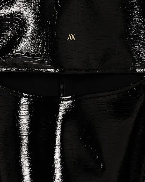 Armani Exchange Wet Look Vinyl Minidress