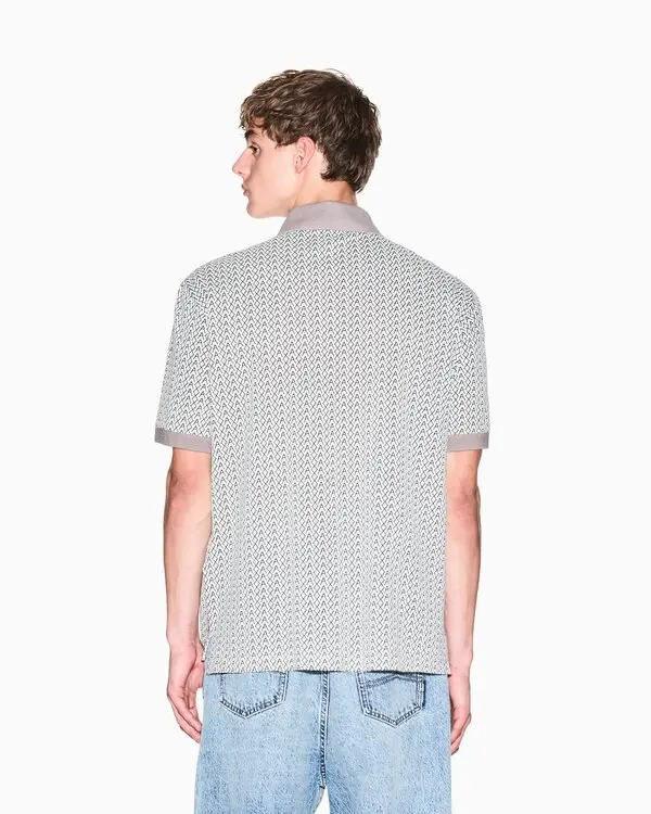 Armani Exchange Piquet Polo With Allover Logo