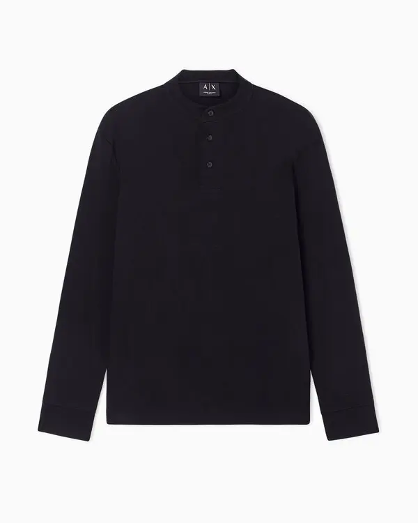 Armani Exchange Slim-fit Short-sleeved Cotton Polo Shirt - Black