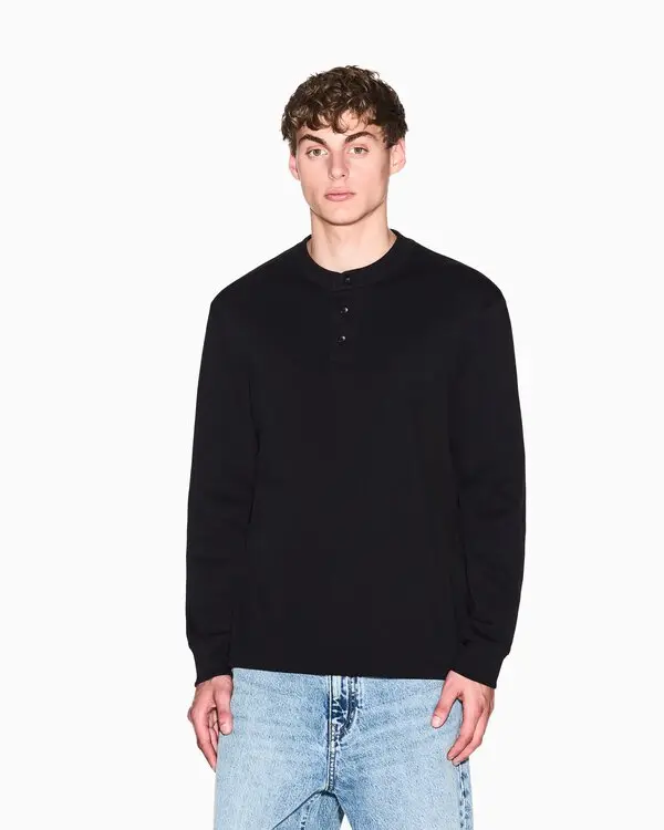 Armani Exchange Slim-fit Short-sleeved Cotton Polo Shirt - Black