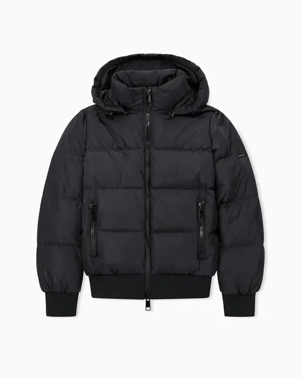 Armani Exchange Down Jacket In Downproof Nylon - Black
