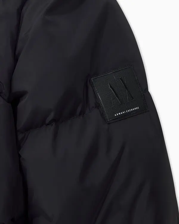 Armani Exchange Down Jacket In Downproof Nylon - Black