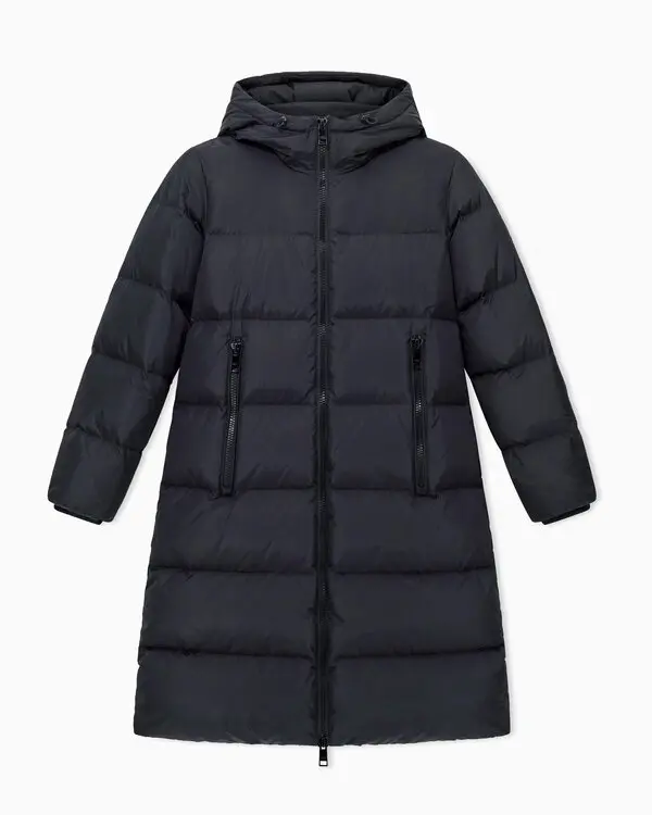 Armani Exchange Quilted Down Puffer Coat With Hood