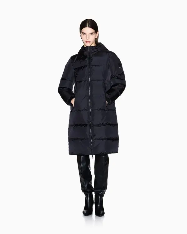 Armani Exchange Quilted Down Puffer Coat With Hood