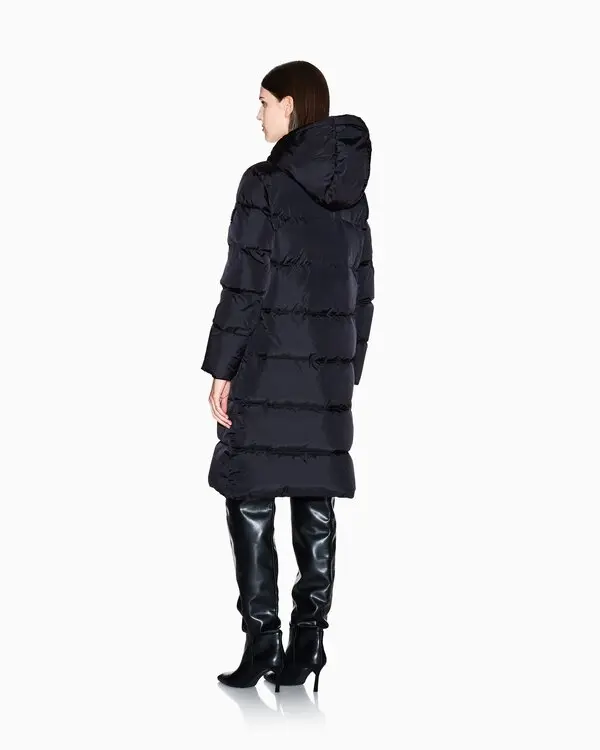 Armani Exchange Quilted Down Puffer Coat With Hood
