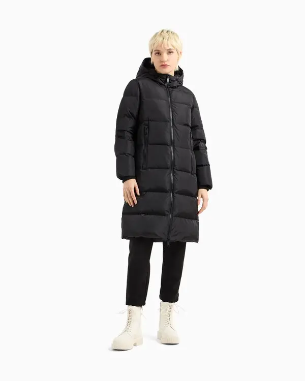 Armani Exchange Quilted Down Puffer Coat With Hood