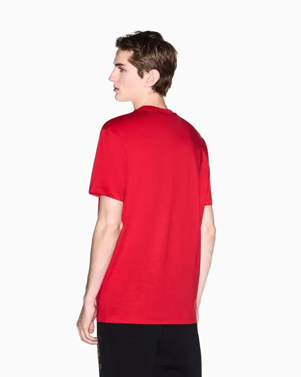 Armani Exchange Regular Fit Mercerized Cotton Jersey T-shirt With Horse