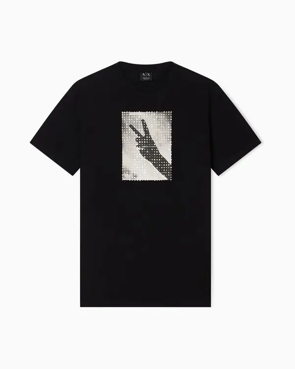 Armani Exchange Regular Fit Cotton T-shirt - Black