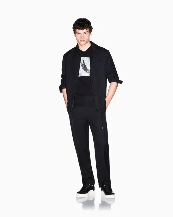 Armani Exchange Regular Fit Cotton T-shirt - Black