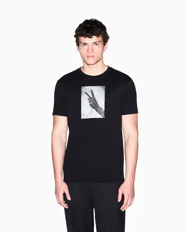 Armani Exchange Regular Fit Cotton T-shirt - Black