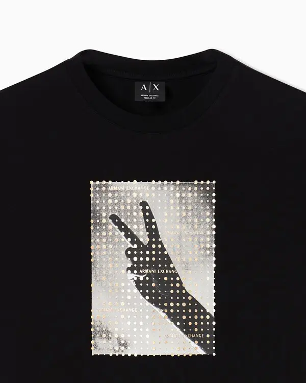 Armani Exchange Regular Fit Cotton T-shirt - Black