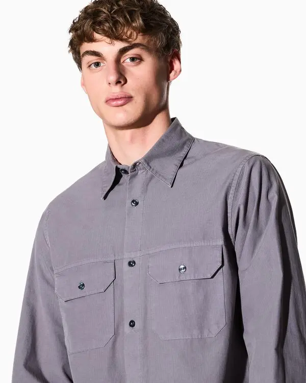Armani Exchange Cotton Ripstop Shirt - Black