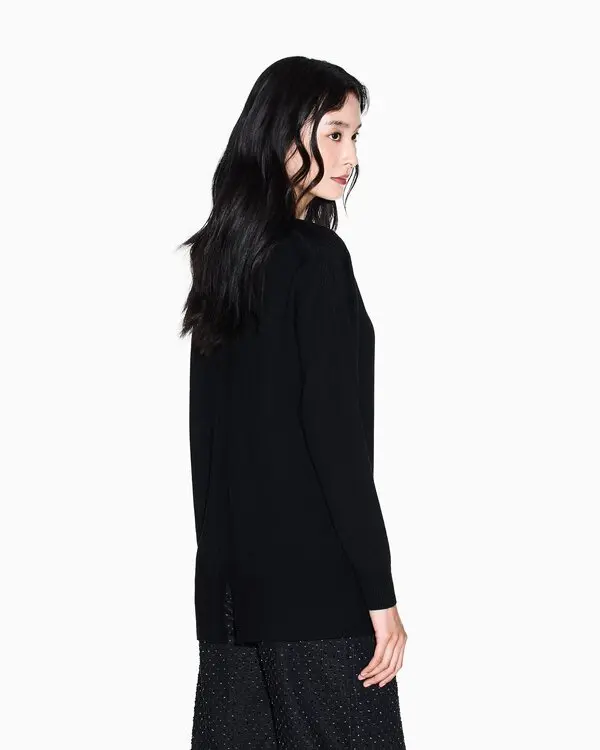 Armani Exchange Oversized Wool Blend Cardigan