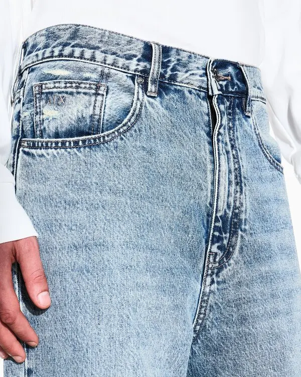 Armani Exchange Loose Fit Denim Wash Basic Jeans