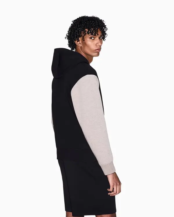 Armani Exchange Bonded Stretch Cotton Zip-up Sweatshirt