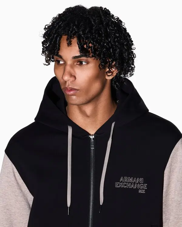 Armani Exchange Bonded Stretch Cotton Zip-up Sweatshirt