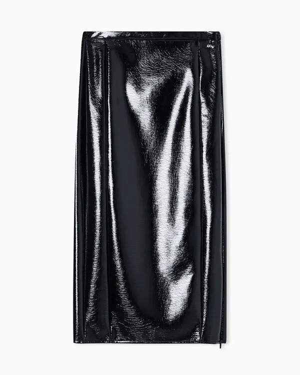 Armani Exchange Vinyl Effect Maxi Skirt