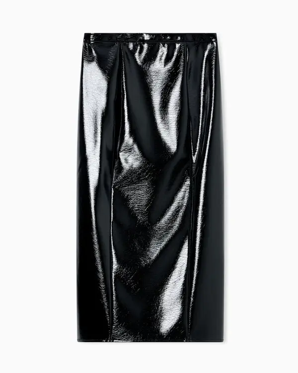 Armani Exchange Vinyl Effect Maxi Skirt