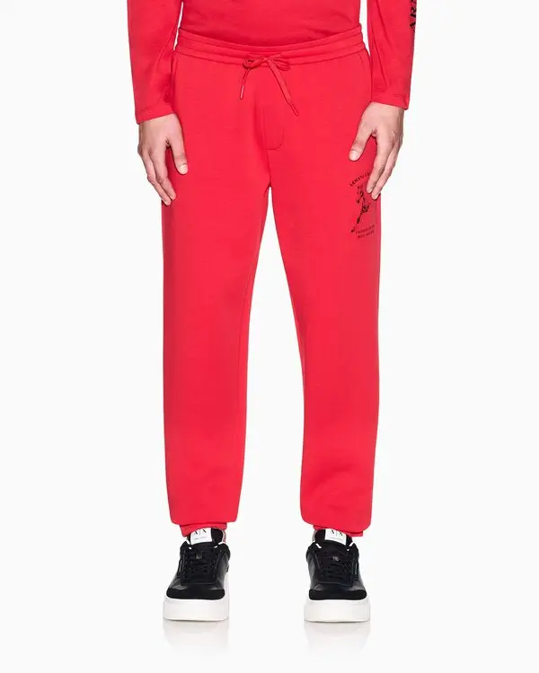 Armani Exchange Horse Print Sweatshirt Joggers - Red