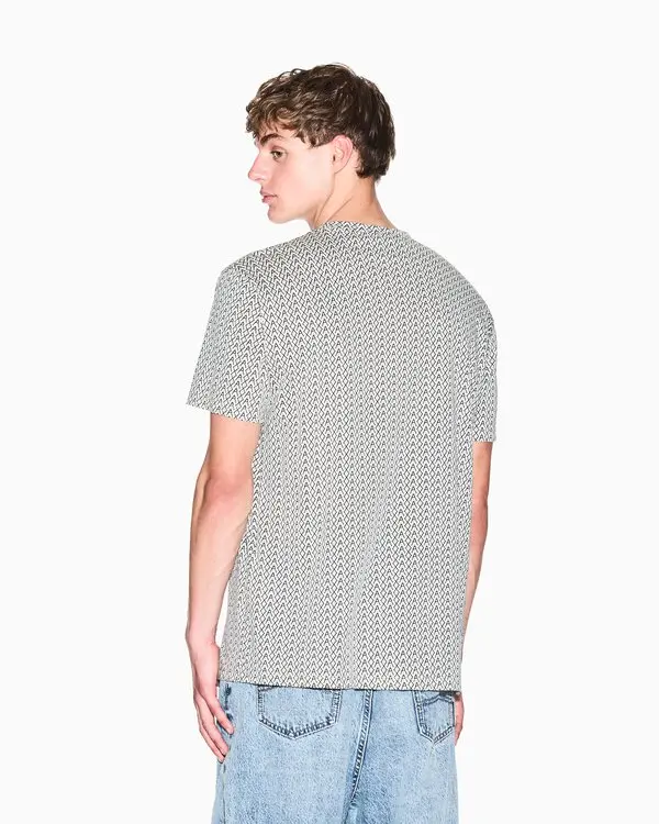 Armani Exchange Regular Fit Jersey T-shirt With Allover Logo