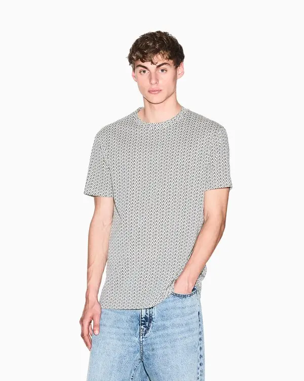 Armani Exchange Regular Fit Jersey T-shirt With Allover Logo