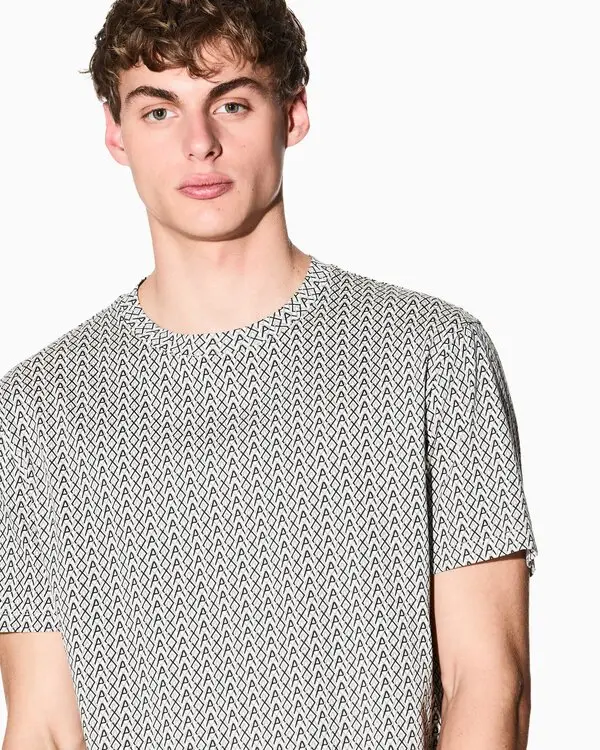 Armani Exchange Regular Fit Jersey T-shirt With Allover Logo