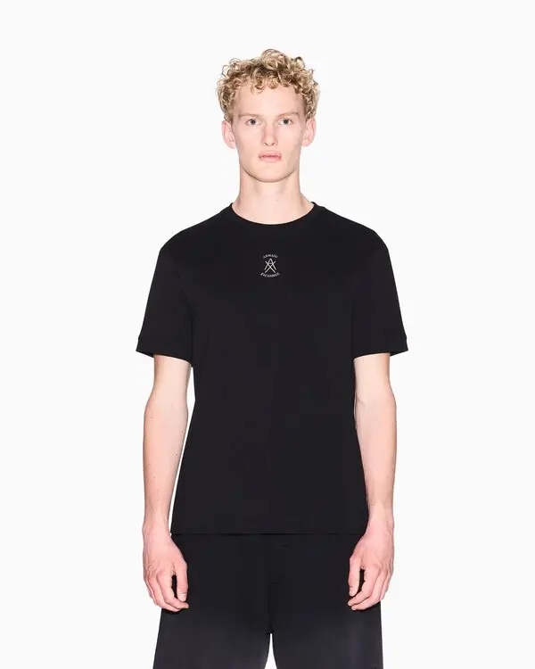 Armani Exchange Slim-fit T-shirt In Ribbed Cotton