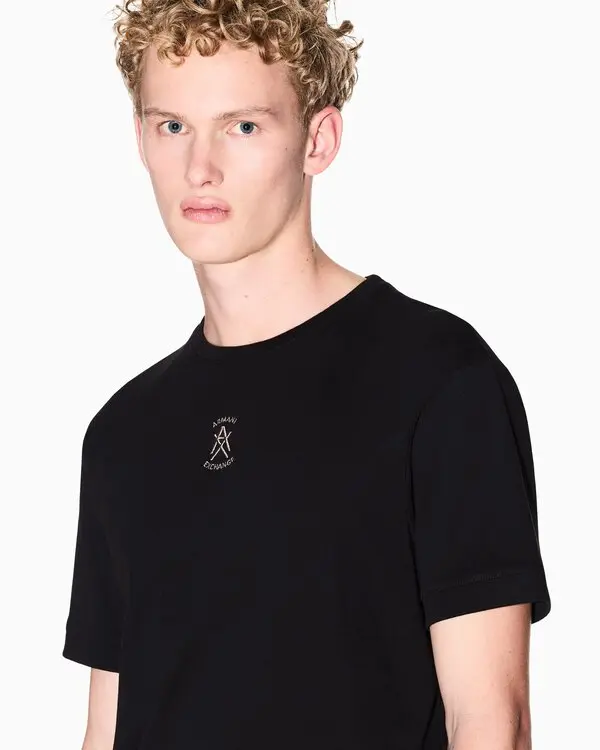 Armani Exchange Slim-fit T-shirt In Ribbed Cotton