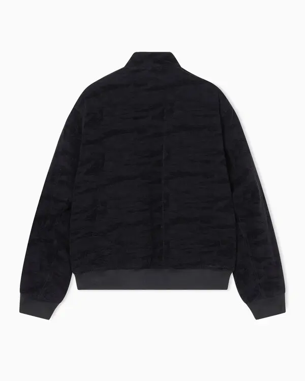 Armani Exchange Blouson In Jacquard Denim Fabric